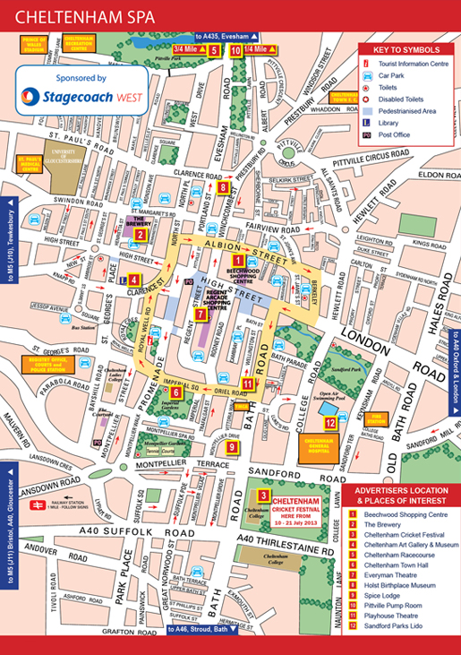 Cheltenham Map - Exploregloucestershire.co.uk, the premier website for ...